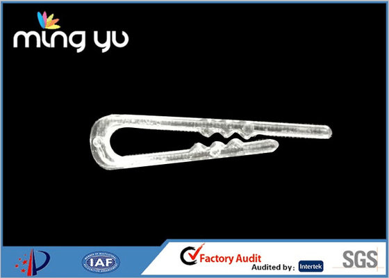 Packaging Plastic Shirt Clips 1.9CM Width R Shape Teeth White