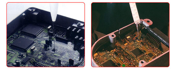 clear electrical silicone potting material for electronic components