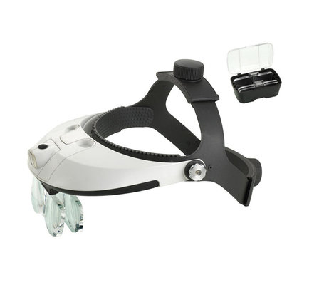 Hand Free 5X Led Magnifying Glass Magnifier Hemlet Mounted Abs Frame