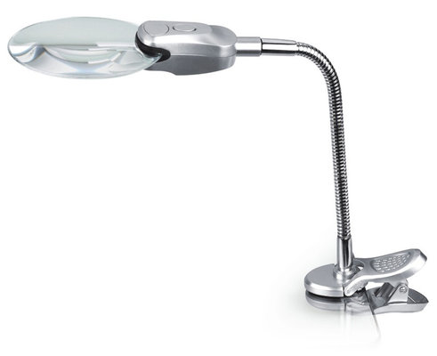 107MM Frameless Desk Mounted Magnifying Glass With Light Big Range