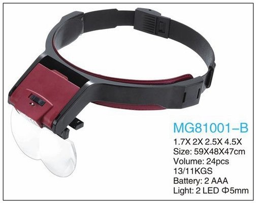 Medical Sugical Head Magnifying Glass With Light , Magnifying Glass Headset