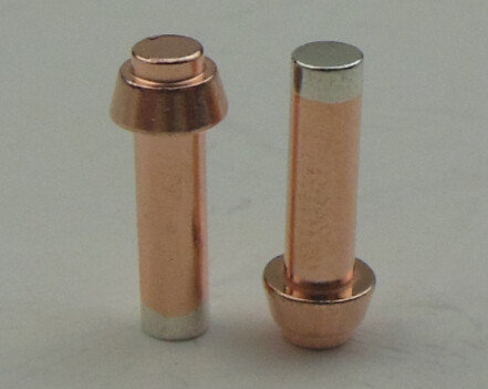 Long Foot Special Silver Electrical Contact Rivet , Electrical Switch Contacts