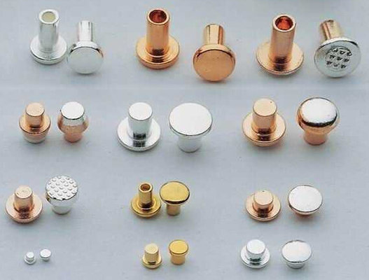 AC / DC switch Solid Silver Electrical Contact Point , Copper Electrical Contacts