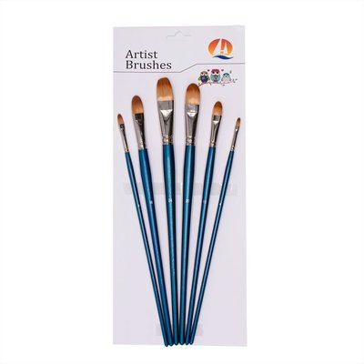 Chrome Plated Brass Ferrule Artist Paint Brushes Set