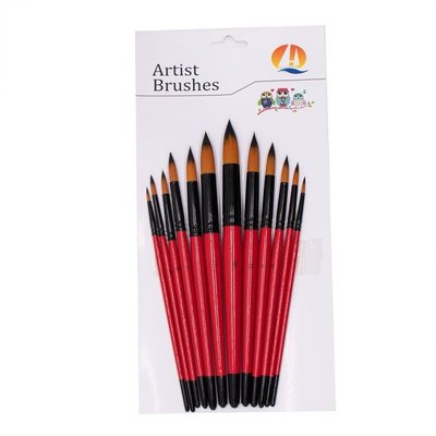 Black Aluminum Ferrule Artist Paint Brushes Set