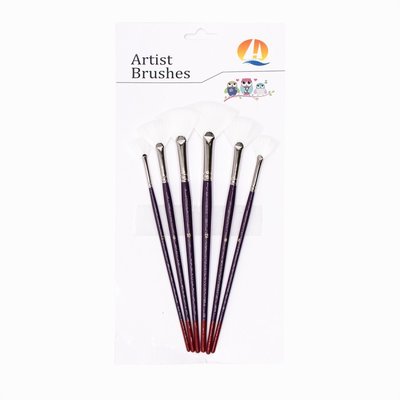 Flat Tip Nickel Plated Kids Paint Brush Set