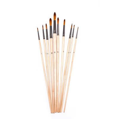 Students 12# Filbert Artist Paint Brushes Set