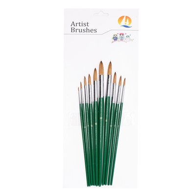 Goat Hair 10Pcs #20 Artist Paint Brushes Set
