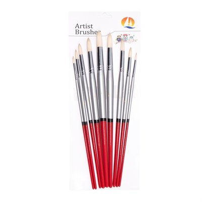 Tricolor Round Tip Synthetic Bristle Paint Brush