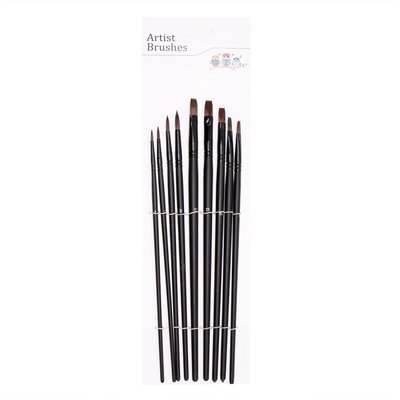 Mixed Shape Matte Black Oil Filbert Brush Set