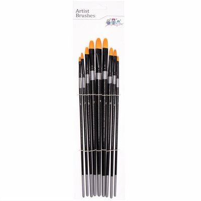 Wooden Handle 12# Filbert Brushes For Oil Painting