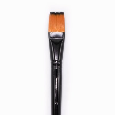 Matte Black Flat Tip Synthetic Watercolor Brushes