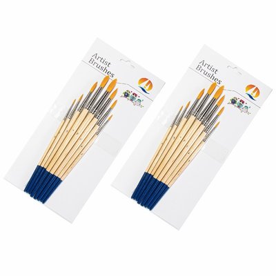 Nickel Plated Round Tip Acrylic Brush Set