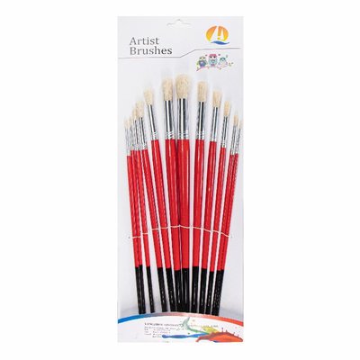 Bristle Hair Aluminum Ferrule 10mm Childrens Paint Brushes