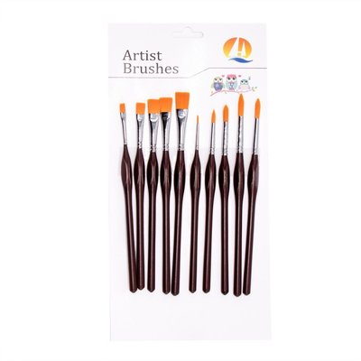 Wooden Handle Copper Ferrule Artist Paint Brushes Set
