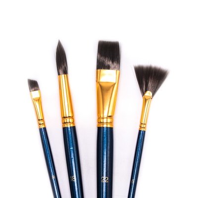 Metallic Blue Handle 32mm Drawing Brush Set