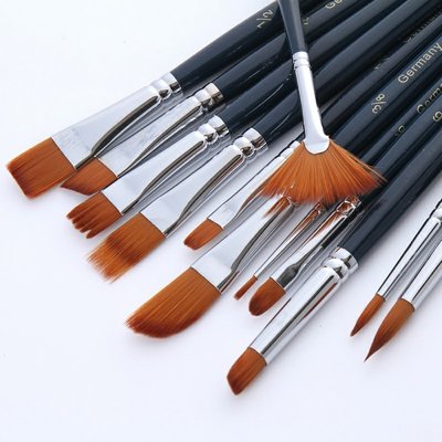 Round Short Handle JW12B Acrylic Art Brushes