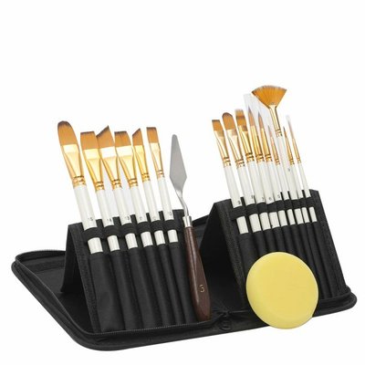 Golden Hair Filbert Artist Acrylic Paint Brushes