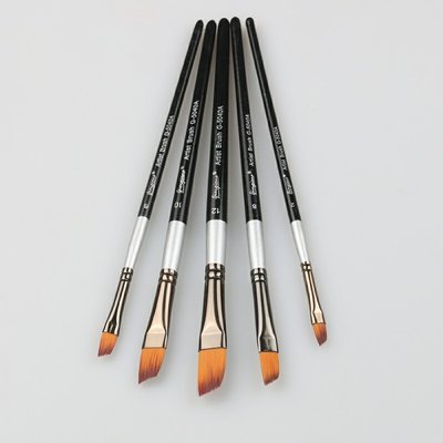 Angular Shader 5 Pieces Filbert Brushes For Acrylic Painting