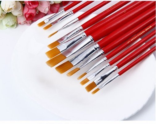 5 Pieces Angular Shader Artist Acrylic Paint Brushes