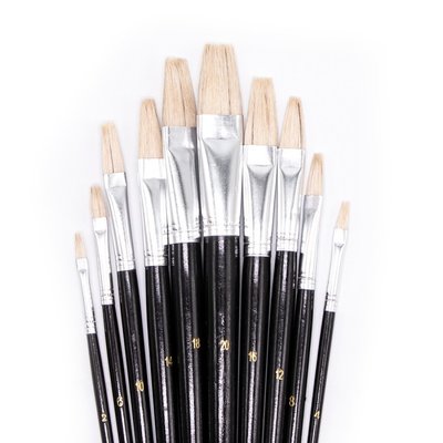 Flat Tip 10pcs Art Watercolor Brush Pen Bristle Hair