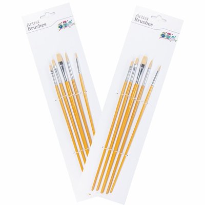 Aluminum Ferrule Creamy White Nylon Hair #6 Art Paint Brush Set
