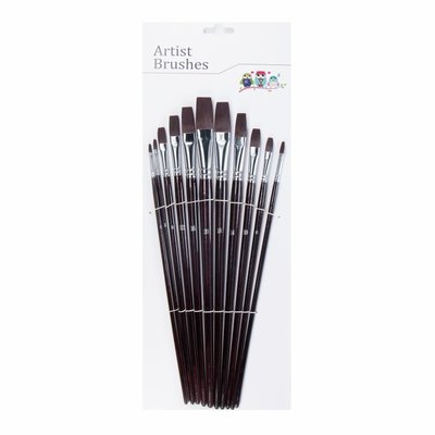 Nickel Clad Copper Ferrule Nylon Hair Art Paint Brush Set