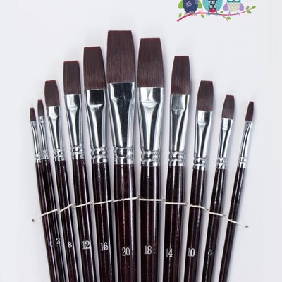 Nickel Clad Copper Ferrule Nylon Hair Art Paint Brush Set