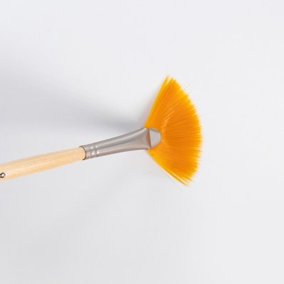 Round Fan Angular Flat Head Golden Nylon Hair Artist Paint Brushes Set