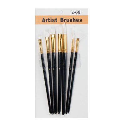 135MM White Nylon Hair Black Wooden Handle Opp Bag Artist Brush Set