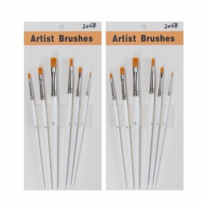 12# 140mm Flat Ferrule Gold Nylon Hair Oil Artist Brush Sets