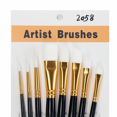 Aluminum Ferrules White Nylon Hair 140mm Artist Paint Brush Set