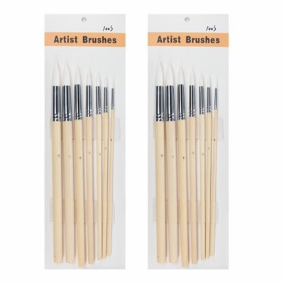 Nylon Hair Copper Ferrule 200mm Artist Paint Brushes Set