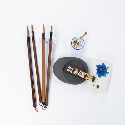 Scholar Four Jewels Brush Four Treasures Of Study Link Paper Inkstone Set