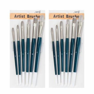 White And Brown Double Color 150mm Art Paint Brush Set