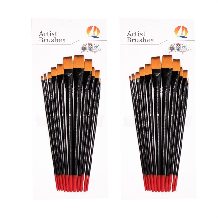 Two Colors Eleven Size Nylon Paint Brush Set