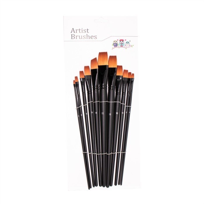 Two Colors 11pcs Watercolor Flat Brush sets