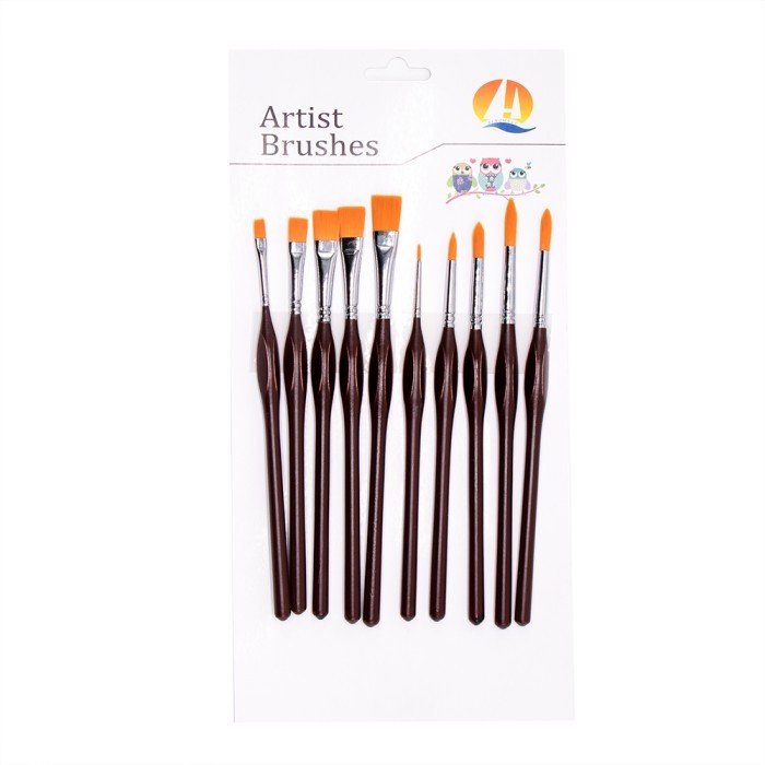 Wooden Handle Copper Ferrule Artist Paint Brushes Set