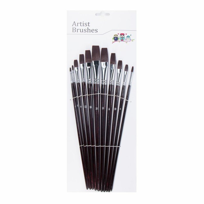 Nickel Clad Copper Ferrule Nylon Hair Art Paint Brush Set