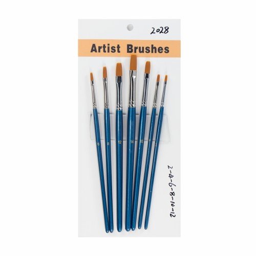 Golden Nylon Hair Pearl Brilliant Blue Handle Artist Paint Brush Set