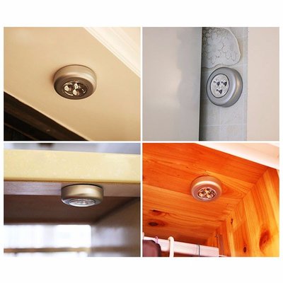 3 LED Battery Operated Stick-On Touch Light LED Tap Light