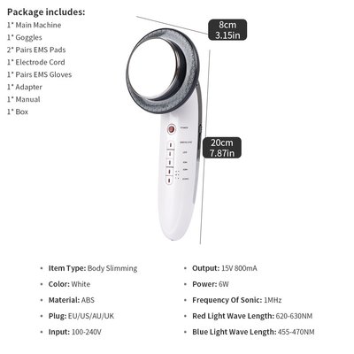 Portable 6in1 Vibration Beauty Device Ultrasound Cavitation EMS Body Slimming Massager supplier