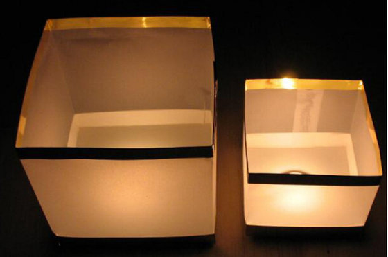 Factory direct export paper square water lantern blessing wishing lamp large size 15*15*15cm size gold supplier