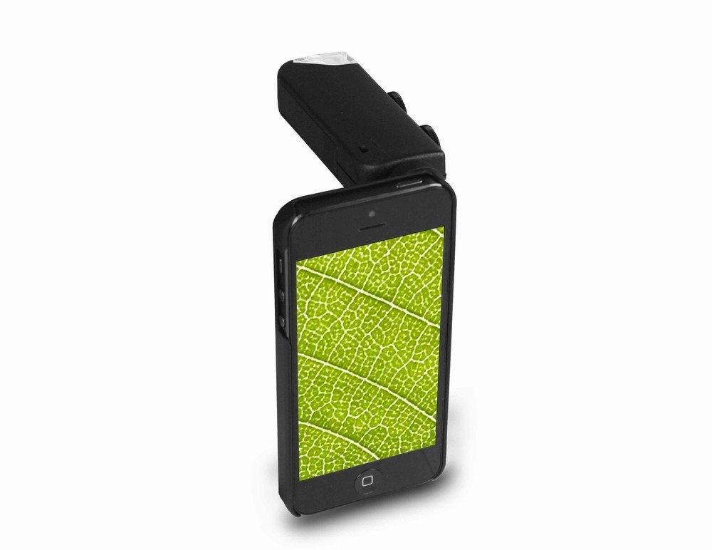 Black ABS Smartphone Digital Microscope 100X Zoom For IPhone 4 / 4S / 5 / 5S