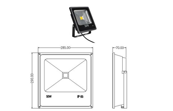 China High brightness 30Watt IP 65 led flood lamp With HPS light , 225*240*50mm supplier