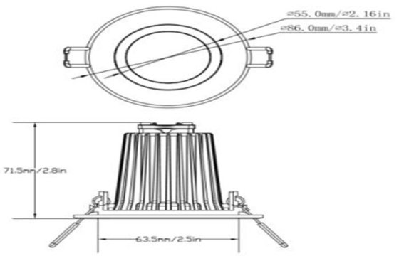 30Degree Recessed LED Downlight , 2.5 Inch recessed led light for supermarket supplier