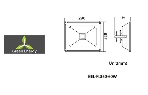 IP65 Outdoor LED Floodlight Black / Grey 60 Watt  Wall Washer For Tunnel supplier