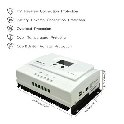 Customized Color CE Solar Charge Controller Max Power Point Tracking For Monitoring System supplier