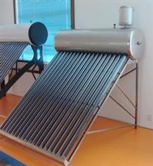Compact copper coil pressurized solar hot water geysers