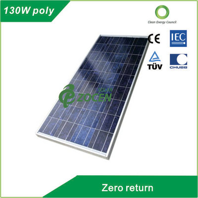 Safety Class II, IEC61250 / IEC61730 Certified 130W /18V Poly Solar Panel